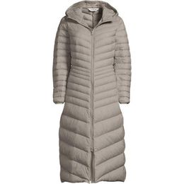 LANDS' END Ultraleichter Maxi-Daunenmantel mit Kapuze WANDERWEIGHT f&uuml;r Damen, Damen, size: regular, Beige, Nylon/Daunen, by Lands' End