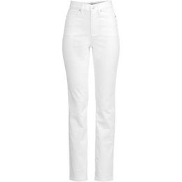 LANDS' END Farbige Straight Fit Jeans High Waist in Plus-Gr&ouml;&szlig;e, Damen, size: plus, Wei&szlig;, Elasthan/Baumwoll-Mischung/Polyester-Mischung, by Lands' End
