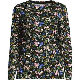 LANDS' END Supima-Shirt, Langarm, Damen, size: regular, Gr&uuml;n, Baumwolle, by Lands' End