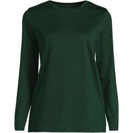 LANDS' END Supima-Shirt, Langarm, Damen, size: regular, Gr&uuml;n, Baumwolle, by Lands' End