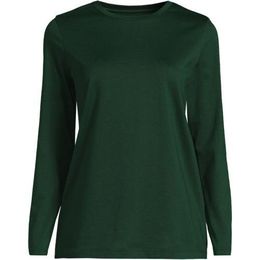 LANDS' END Supima-Shirt, Langarm, Damen, size: regular, Gr&uuml;n, Baumwolle, by Lands' End