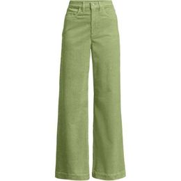 LANDS' END Breitcord-Hose High Waist mit weitem Bein f&uuml;r Damen in Petite-Gr&ouml;&szlig;e, Damen, size: petite, Gr&uuml;n, Baumwoll-Mischung, by Lands' End