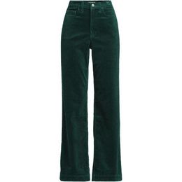 LANDS' END Breitcord-Hose High Waist mit weitem Bein f&uuml;r Damen, Damen, size: regular, Gr&uuml;n, Elasthan/Baumwoll-Mischung, by Lands' End