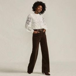 LANDS' END Breitcord-Hose High Waist mit weitem Bein f&uuml;r Damen in Petite-Gr&ouml;&szlig;e, Damen, size: petite, Braun, Baumwoll-Mischung, by Lands' End
