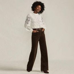 LANDS' END Breitcord-Hose High Waist mit weitem Bein f&uuml;r Damen in Petite-Gr&ouml;&szlig;e, Damen, size: petite, Braun, Baumwoll-Mischung, by Lands' End