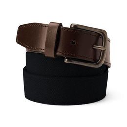LANDS' END Stretch-G&uuml;rtel f&uuml;r Herren, Herren, size: regular, Schwarz, Gummi/Polyester-Mischung, by Lands' End