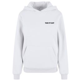 MISS TEE Damen Kapuzenpullover "Miss Tee Take It Easy Flowers Ladies Fluffy Hoody", wei&szlig;, Gr. XS, mehrfarbig, 70% Baumwolle, 30% Polyester, Pullover