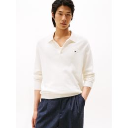 Tommy Hilfiger Herren Polokragenpullover "PIMA ORG CTN CASHMERE LS", beige, Gr. S, Strick, Obermaterial: 92% Baumwolle, 8% Kaschmir, Pullover,