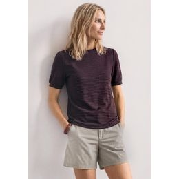 Street One Damen T-Shirt, lila, Gr. 40, gestreift, Web, 95% Baumwolle, 5% Elasthan, Shirts, Jersey