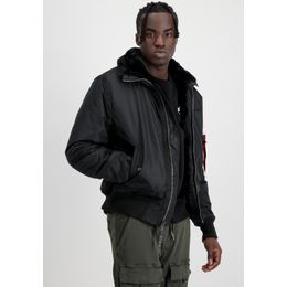 Herren Bomberjacke "B15-3 TT", schwarz, Gr. XXL, Alpha Industries, unifarben, Web, Obermaterial: 100% Nylon, Jacken, Kunstfaser, regular fit