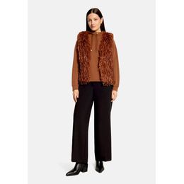 BETTY & CO BETTY & CO Damen Pl&uuml;schweste "Damen mit Fransen", braun, Gr. 34, Obermaterial: 100% Polyester. Futter: 100% Polyester, Westen