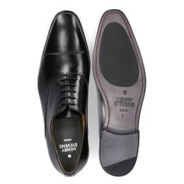Henry Stevens Herren Schn&uuml;rschuh "Liam CO", Gr. 41, schwarz, Newcastle, Schuhe, Herren Halbschuh Businessschuh Leder handgefertigt, Anzugschuh