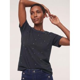 Walbusch Baumwollshirt mit Glitzersteinen