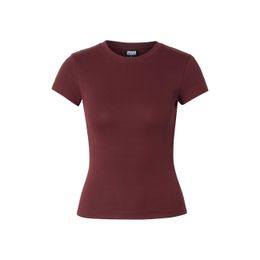 Urban Classics Damen T-Shirt "Urban Classics Ladies Short Slim Tee"schwarzbrickrot, Gr. S, unifarben, 95% Baumwolle, 5% Elasthan, Shirts