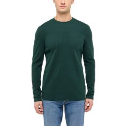 Mustang Herren Langarmshirt "Herren Style Arlington", gr&uuml;n, Gr. L, Strick, 100% Baumwolle, Shirts