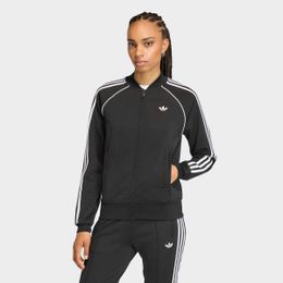 Damen Outdoorjacke "SST CLASSIC TRACK", schwarz-wei&szlig;, Gr. S, adidas originals, Obermaterial: 50% Baumwolle, 43% Polyester, 7% Elasthan, Jacken