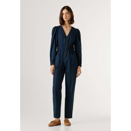 Pepe Jeans Damen Jumpsuit "jumpsuit ARIA AIO", blau, Gr. L, 68% Baumwolle, 32% Polyamid, Overalls