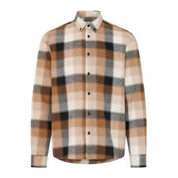 Blend Herren Langarmhemd "BHCODY SHIRT", braun, Gr. XL, kariert, Web, Obermaterial: 75% Polyester, 25% Baumwolle, Hemden, Materialmix, regular fit