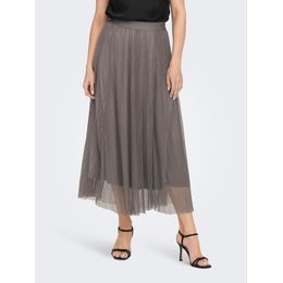 Only Damen Maxirock "ONLLAVINA SKIRT JRS", braun, Gr. XS, unifarben, Jersey, Obermaterial: 100% Polyester, R&ouml;cke, Polyester