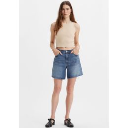Levi's LEVI'S Damen Shorts "HIGH BAGGY SHORT", blau, Gr. 30, unifarben, Web, Obermaterial: 100% Baumwolle, Hosen, im Five-Pocket Style