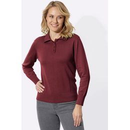 Classic Basics Damen Polokragenpullover "Polopullover", rot, Gr. 50, unifarben, 100% Baumwolle, Pullover