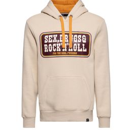 King Kerosin Sweatshirt 'Sex, Drugs & Rock 'N' Roll' male size S Sand