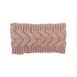 styleBREAKER Stirnband 'Grobstrick Stirnband mit Zopfmuster' Damen Gr&ouml;&szlig;e One Size ros&eacute;
