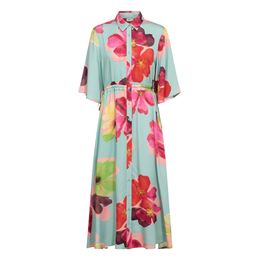 N&uuml;mph N&Uuml;MPH Langes Kleid 'NUTASSY LONG DRESS' Damen Gr&ouml;&szlig;e 38 t&uuml;rkis / hellgrau Sommerkleid