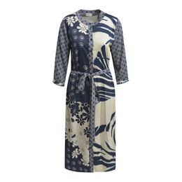 Milano Italy Midikleid im Mustermix mit Bindeg&uuml;rtel Damen Gr&ouml;&szlig;e 48 blau