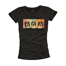 Makaya Shirt 'Panic Cats' Damen Gr&ouml;&szlig;e M schwarz