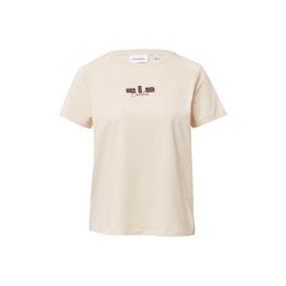 comma, COMMA T-Shirt Damen Gr&ouml;&szlig;e S hellbeige / schoko / rot