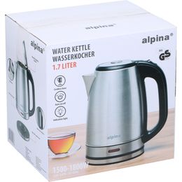 Alpina Edelstahl-Wasserkocher 1,7 Liter 1800 W silber - Kaffeemaschinen & Wasserkocher