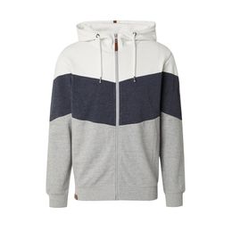 INDICODE Jeans Sweatjacke 'Altos' Herren Gr&ouml;&szlig;e XL navy / hellgrau / wei&szlig;