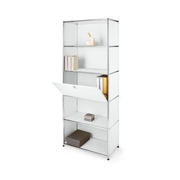 Tchibo - Hohes Metall-Regal mit einem versetzbaren Klappfach - 77x40x194,5cm - chrom -