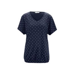 Tchibo - Blusenshirt mit Alloverprint - Damen - Gr. XL - dunkelblau