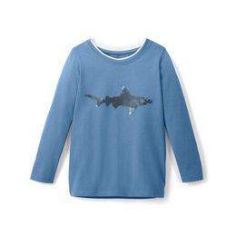 Tchibo - Langarmshirt mit Hai-Motiv - Jungen - Gr. 134/140 - silber