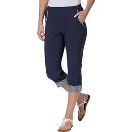 Damen Caprihose mit Kontraststreifen marine, Gr&ouml;&szlig;e 50