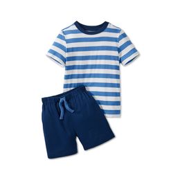 Tchibo - Shorty-Pyjama - Jungen - Gr. 146/152 - dunkelblau/gestreift