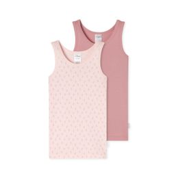 2 Schiesser M&auml;dchen-Unterhemden - Gr. 92 - rosa/print