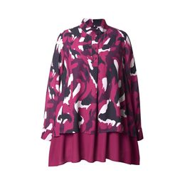 Ulla Popken Tunika Damen Gr&ouml;&szlig;e M/L bordeaux / schwarz / wei&szlig;
