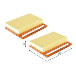Bosch Luftfilter 1 987 429 402 Filtereinsatz 50mm f&uuml;r Mercedes MAYBACH
