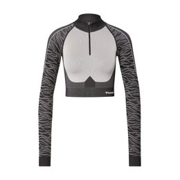 Hummel Sportshirt 'Mila' Damen Gr&ouml;&szlig;e S dunkelgrau / schwarz / wei&szlig;