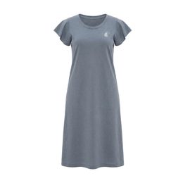 Ulla Popken Kleid Damen Gr&ouml;&szlig;e 42/44 grau / wei&szlig; Sommerkleid