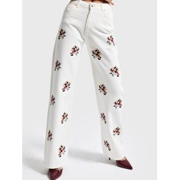 It's Basic Jeans 'STRAIGHT HIGH RISE JEANS (Lenght 30)' Damen Gr&ouml;&szlig;e 34 white denim