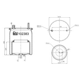 febi bilstein Federbalg, Luftfederung 102383 Hinterachse rechts 228mm f&uuml;r Volvo