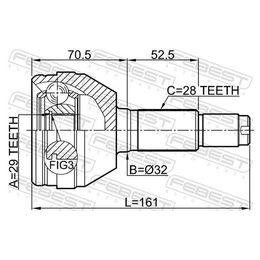 FEBEST Gelenksatz, Antriebswelle 1010v200 Vorderachse f&uuml;r GM