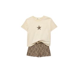 KOTON Shorty Damen Gr&ouml;&szlig;e XL beige / hellbraun / dunkelbraun Sommerkleid