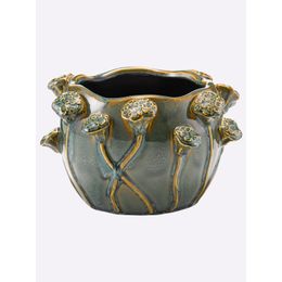 HEINE HOME Vase, Gr&uuml;n, Gr. H/B/T ca. 13,5x22x22 cm, Deko-Artikel, Material: Keramik