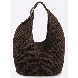 heine Damen Basttasche, Braun, Handtaschen, Material: Bast