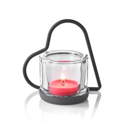 HEINE HOME Windlicht, Schwarz, Gr. H/B/T ca. 10,5x11x7 cm, Deko-Artikel, Material: Glas